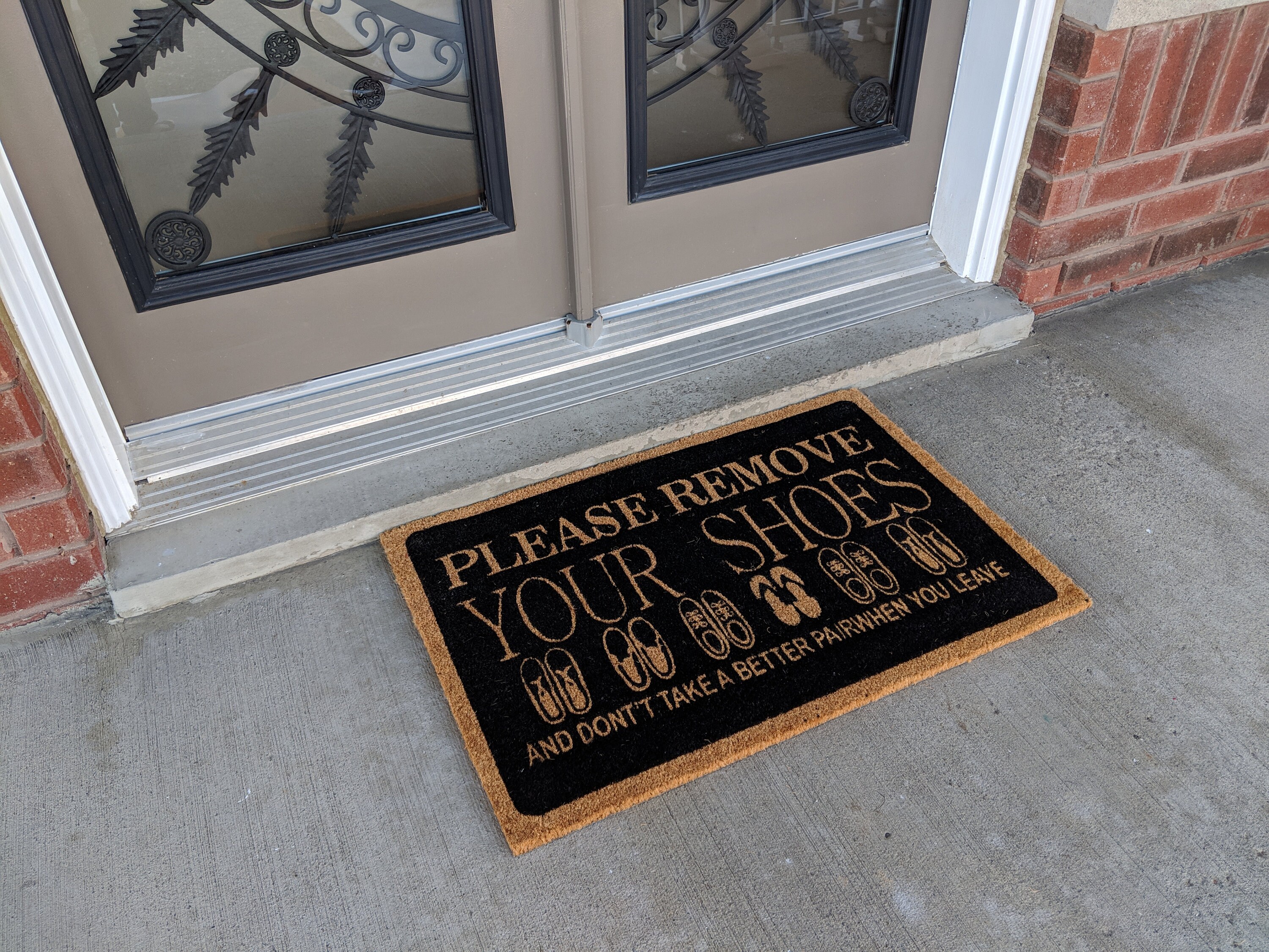 All Natural Please Remove Your Shoes Design Coir Doormat for Entrance ...