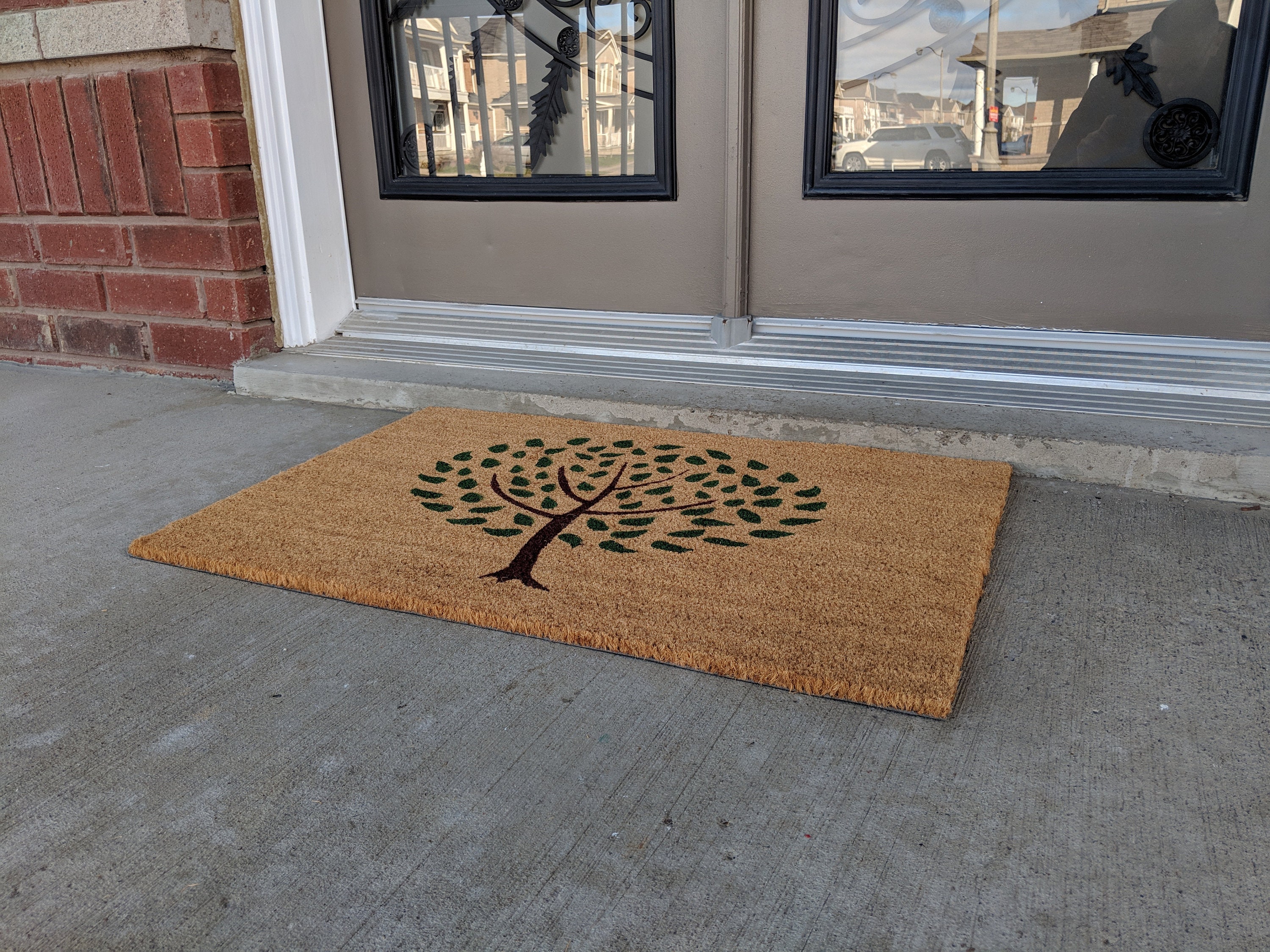 All Natural Tree Design Welcome Coir Doormat for Entrance - Etsy