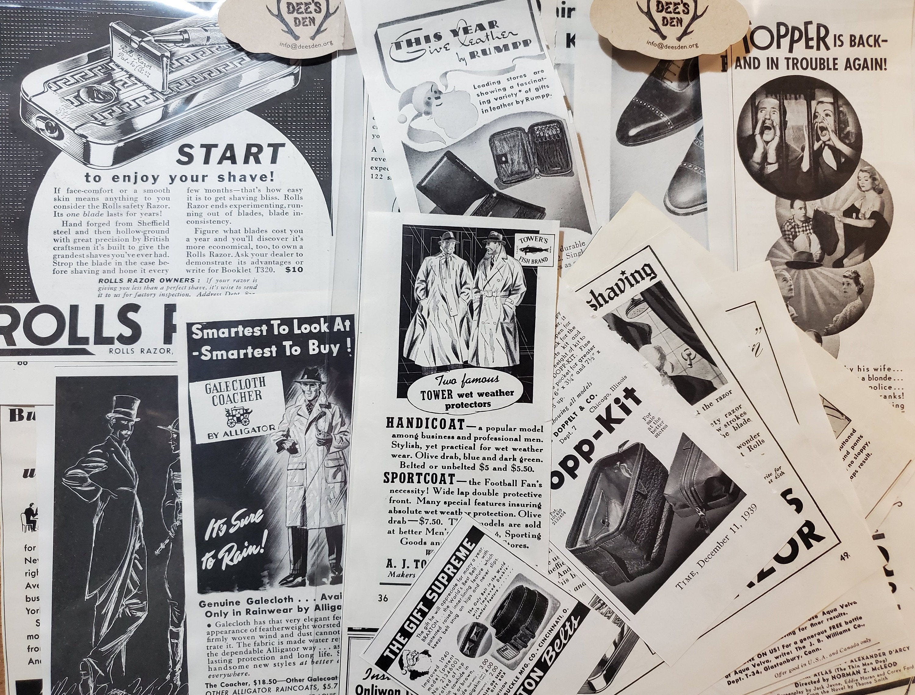 1939 Manly Ads Grooming Ephemera, Junk Journal, Design + Time Magazine ...