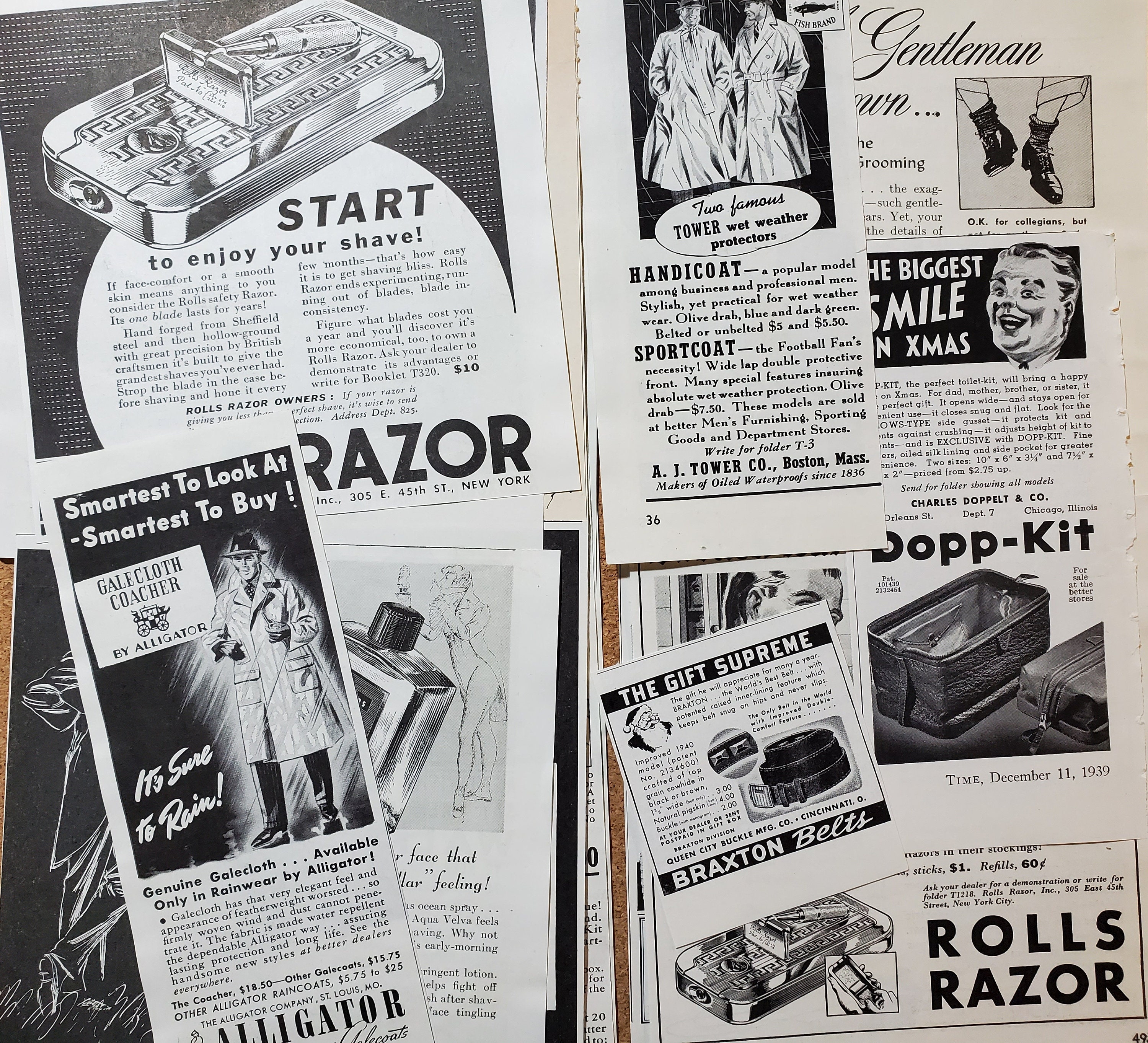 1939 Manly Ads Grooming Ephemera, Junk Journal, Design + Time Magazine ...
