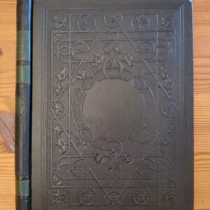 Black Embossed Book Cover 1943 Encyclopedia empty for Junk Journal ...