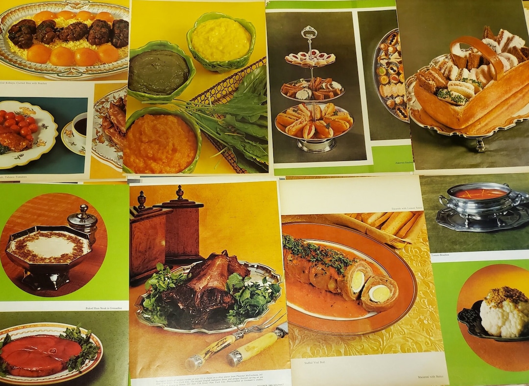 1960s Editorial Gourmet Food Photography for Junk Journal, Scrapbook ...