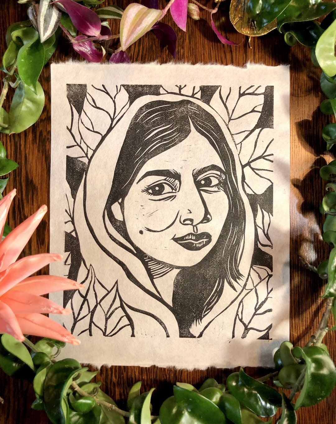 Malala Yousafzai | Handmade Fine Art Block Print Portrait and Quote ...