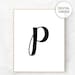 P Initial Print, Printable Letter P, P Wall Decor, Letter P Print ...