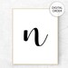 Letter N Wall Decor, Letter N Print, Printable Letter N, Letter N ...