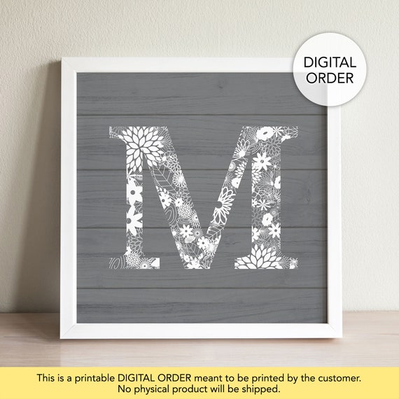 Rustic Letter M Print Wood Letter M Printable Letter M | Etsy