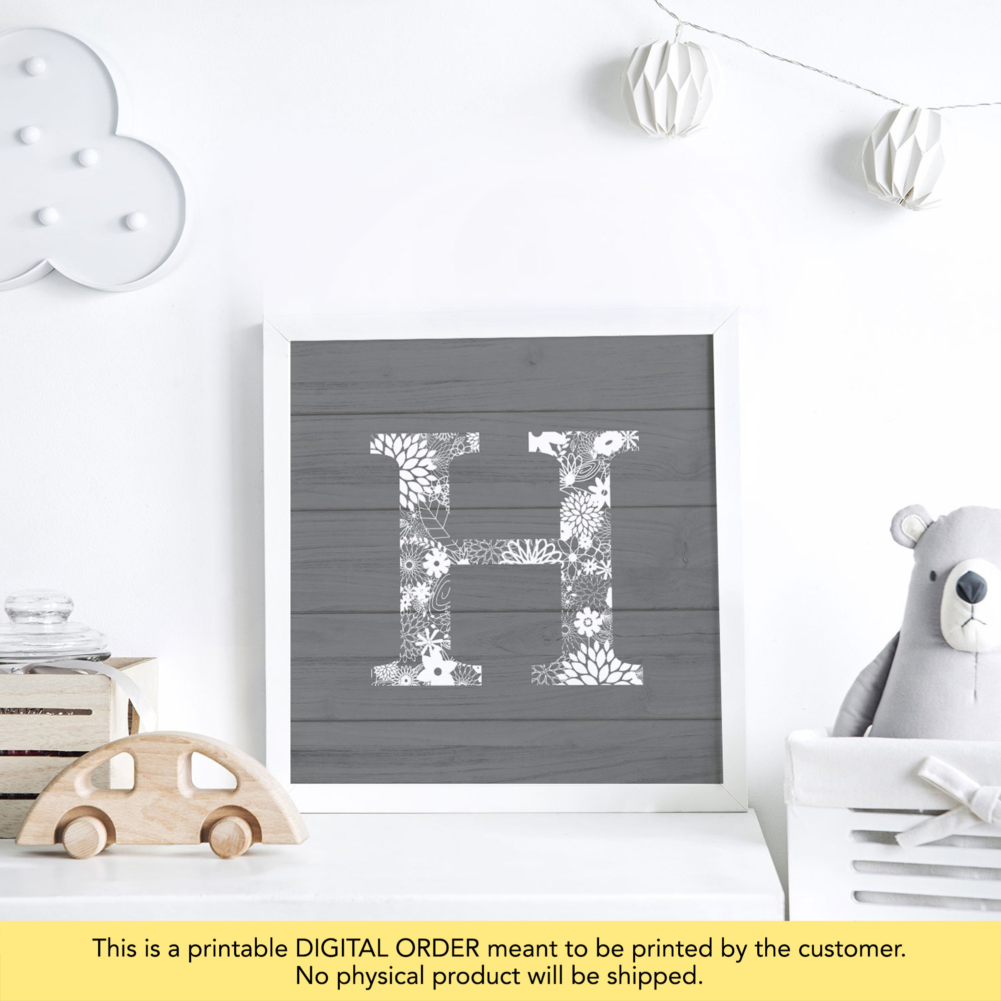 Letter H Wall Decor Letter H for Wall Printable Letter H - Etsy
