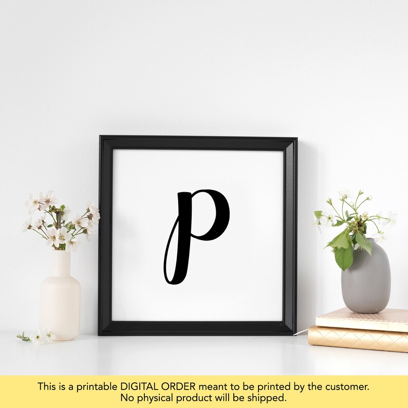 P Initial Print Printable Letter P P Wall Decor Letter P | Etsy