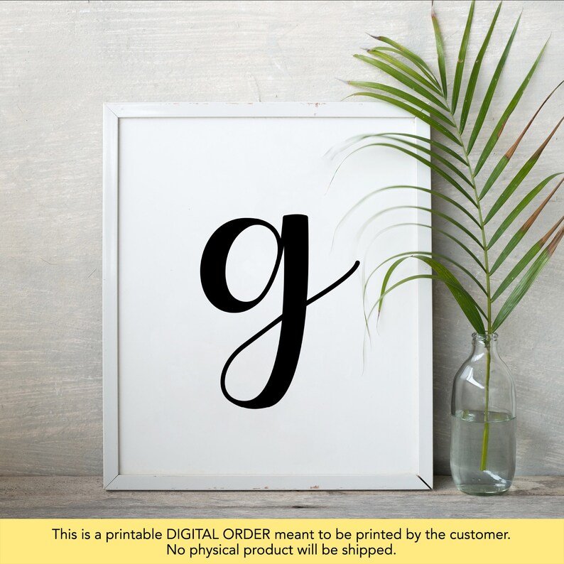 Letter G Wall Decor Letter G Poster Letter G Printable | Etsy