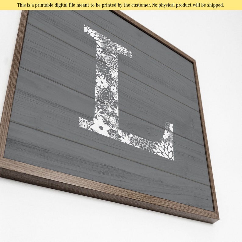 Love Letters Wall Decor Floral Letter Print Set of 4 Framed | Etsy