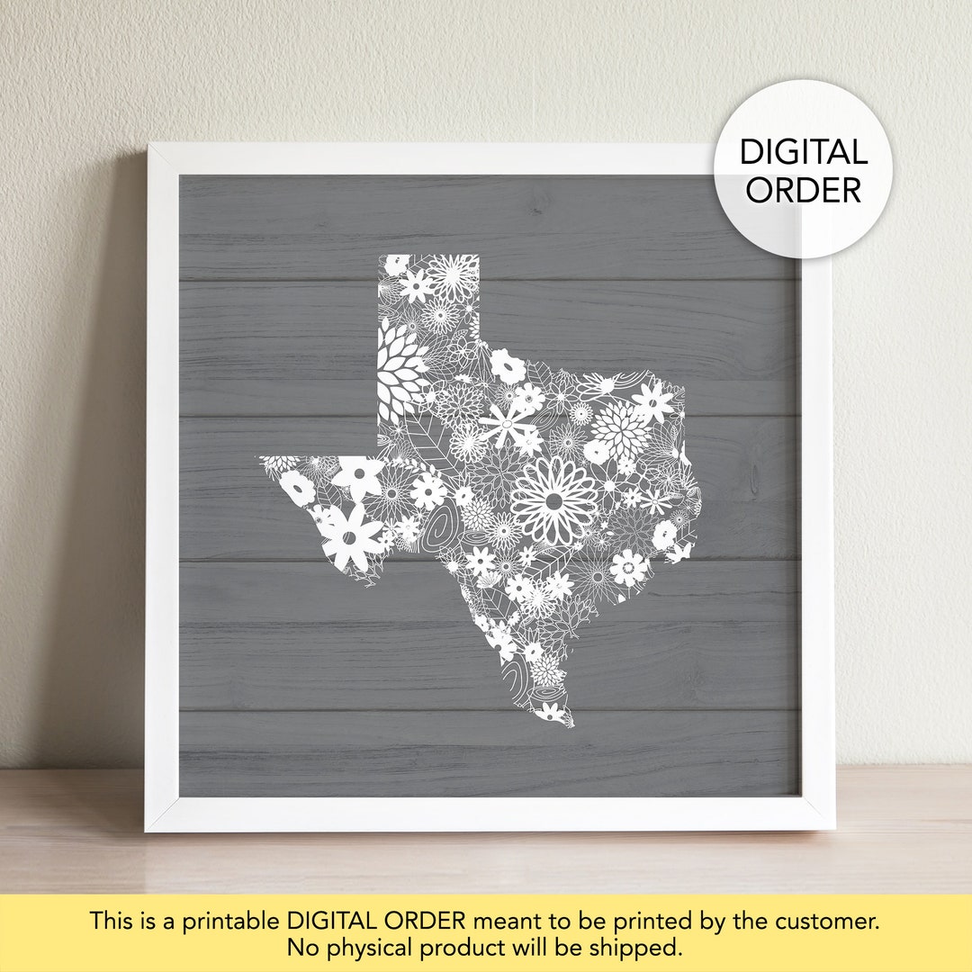 Texas Printable, Texas State Prints, Wood Sign, Texas Decorations ...