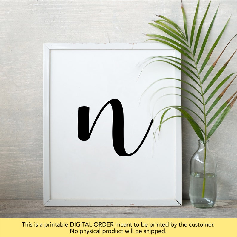 Letter N Wall Decor Letter N Print Printable Letter N | Etsy