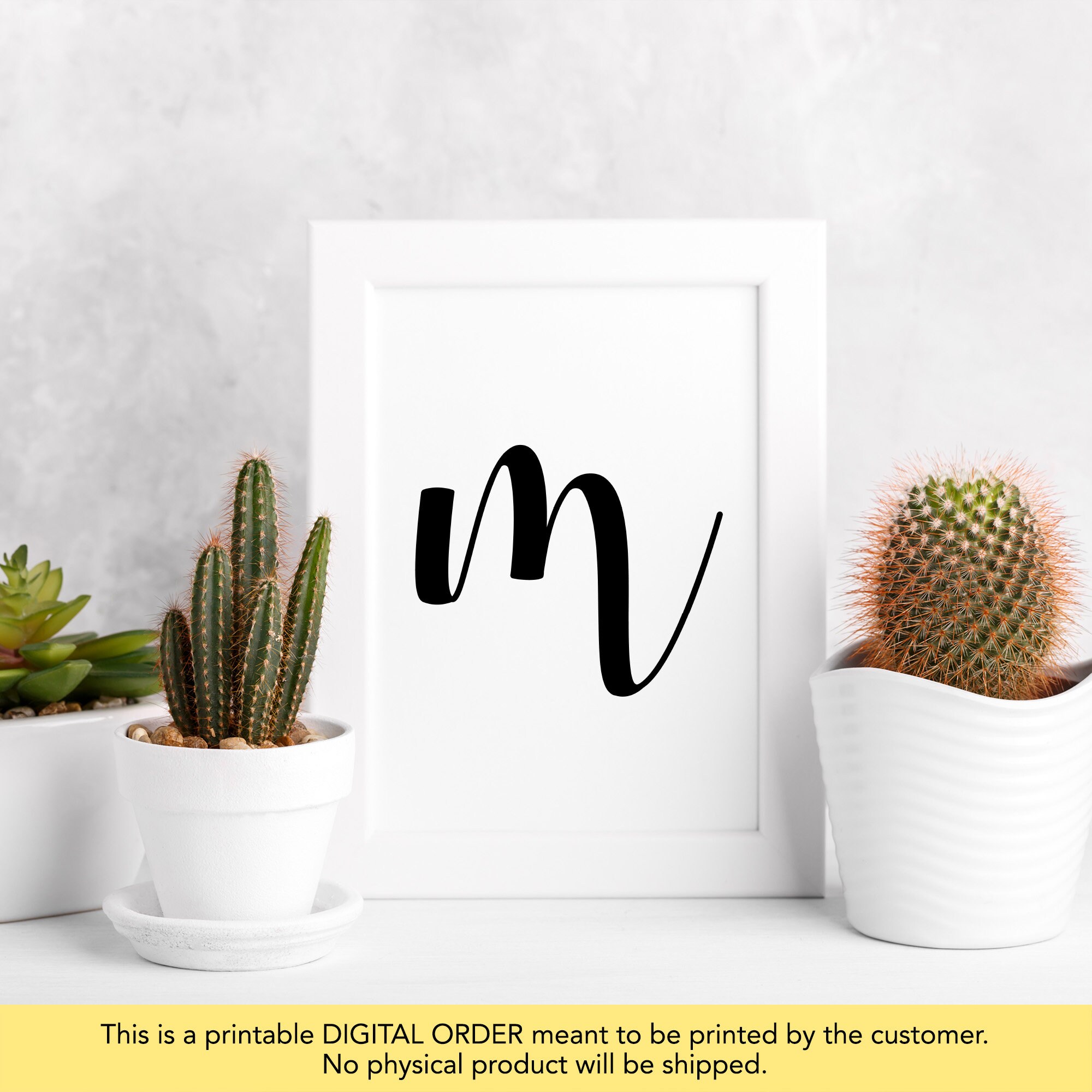 Letter M Wall Decor Letter M Print Initial Wall Decor | Etsy UK