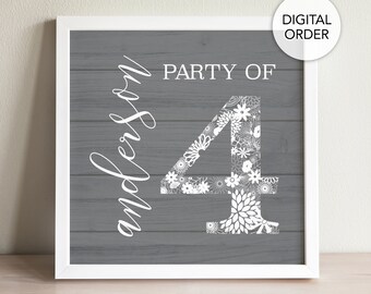 Personalized 'party Of' Printable Sign Featuring Your - Etsy
