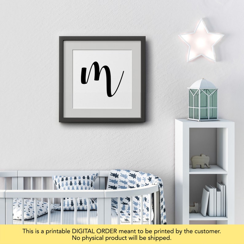 Letter M Wall Decor, Letter M Print, Initial Wall Decor, Letter M ...