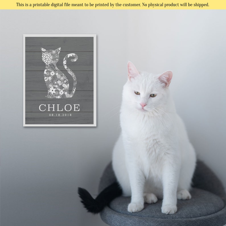 Personalized Cat Wall Art Custom Cat Print Printable Cat | Etsy