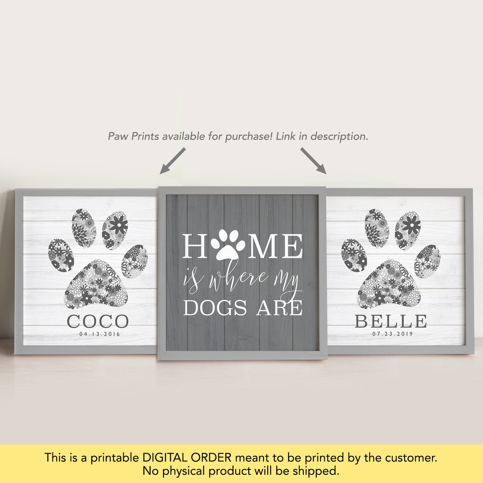 Home is Where My Dogs Are Dog Farmhouse Sign Dogs Home Sign | Etsy