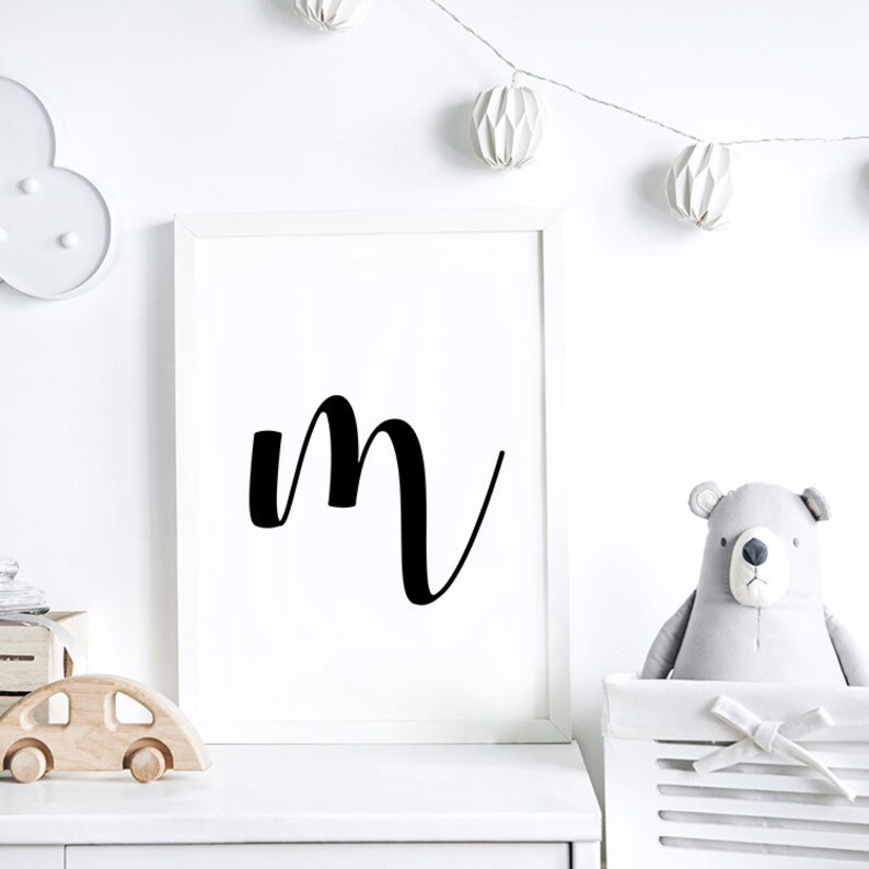 Letter M Wall Decor Letter M Print Letter M Initial Wall | Etsy
