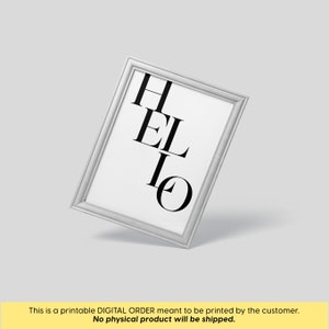 Hello Sign, Hello Printable, Hello Wall Art, Hello Sign for Entryway ...