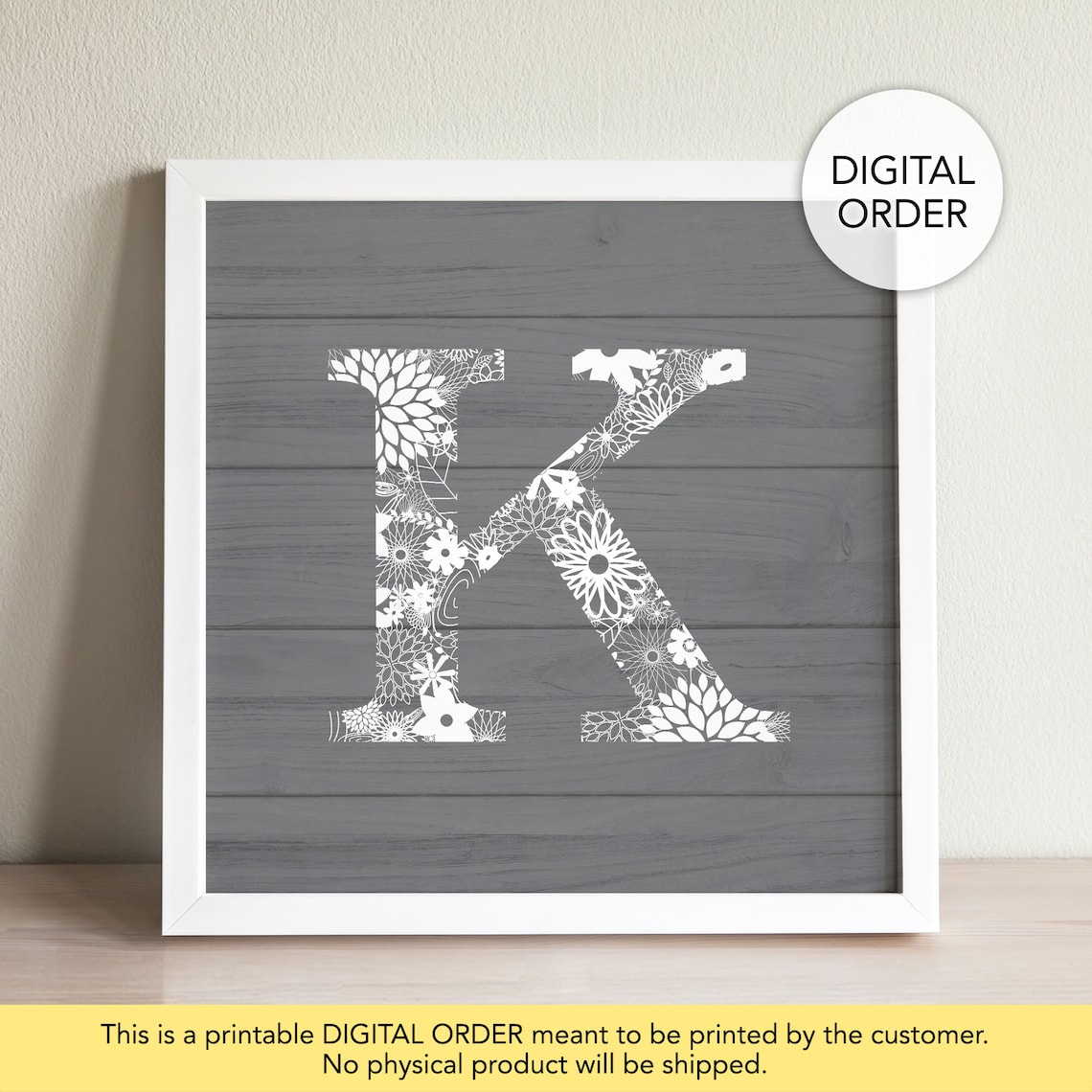 Letter K Wall Decor, Letter K Printable, K Wall Decor, Letters for Wall ...