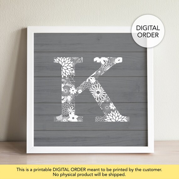 Letter K Wall Decor Letter K Printable K Wall Decor Letters | Etsy
