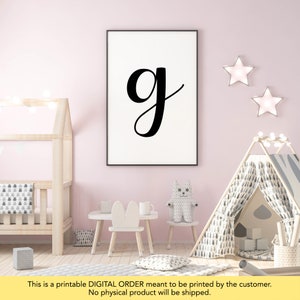 Letter G Wall Decor, Letter G Poster, Letter G Printable, Initial Wall ...