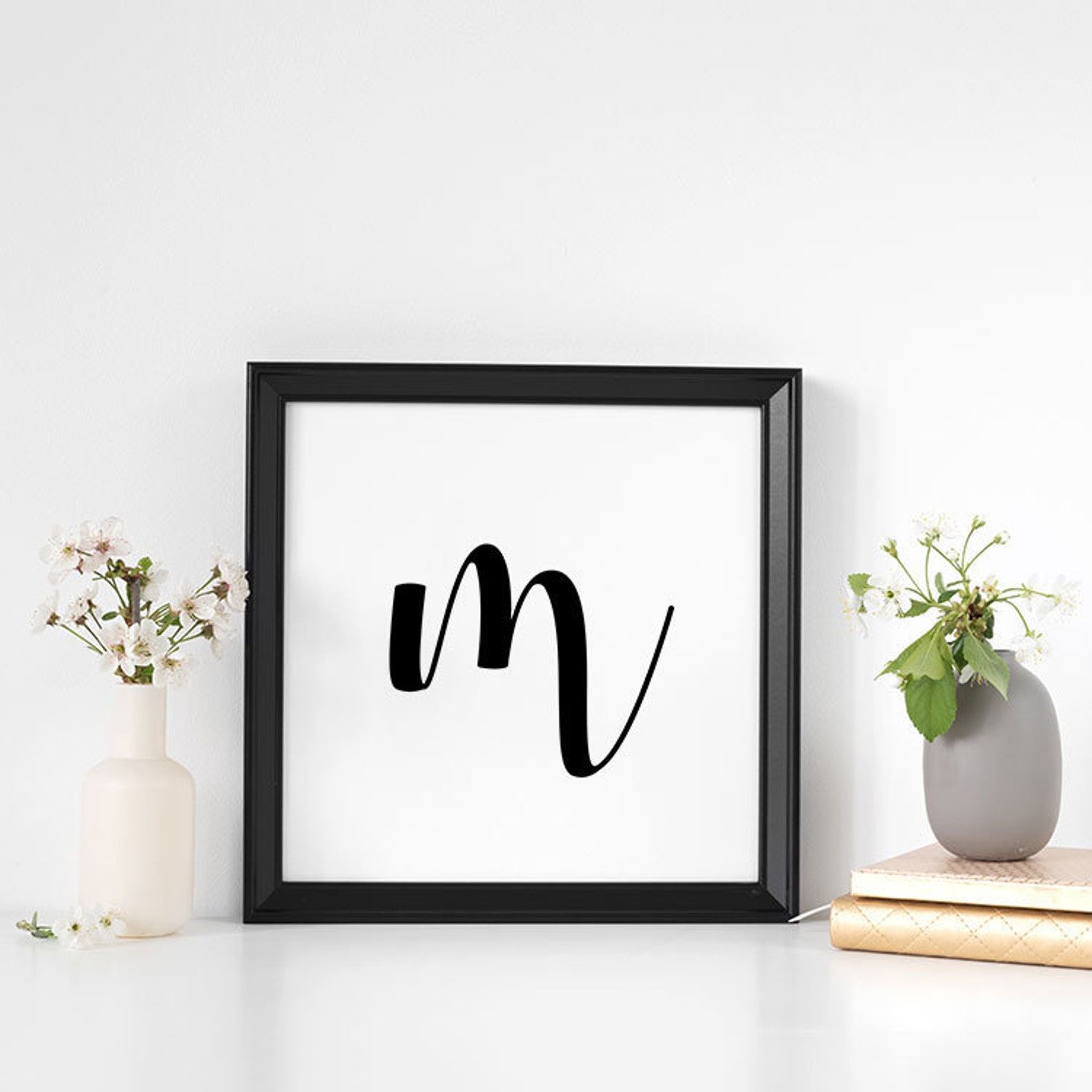 Letter M Wall Decor Letter M Print Letter M Initial Wall | Etsy