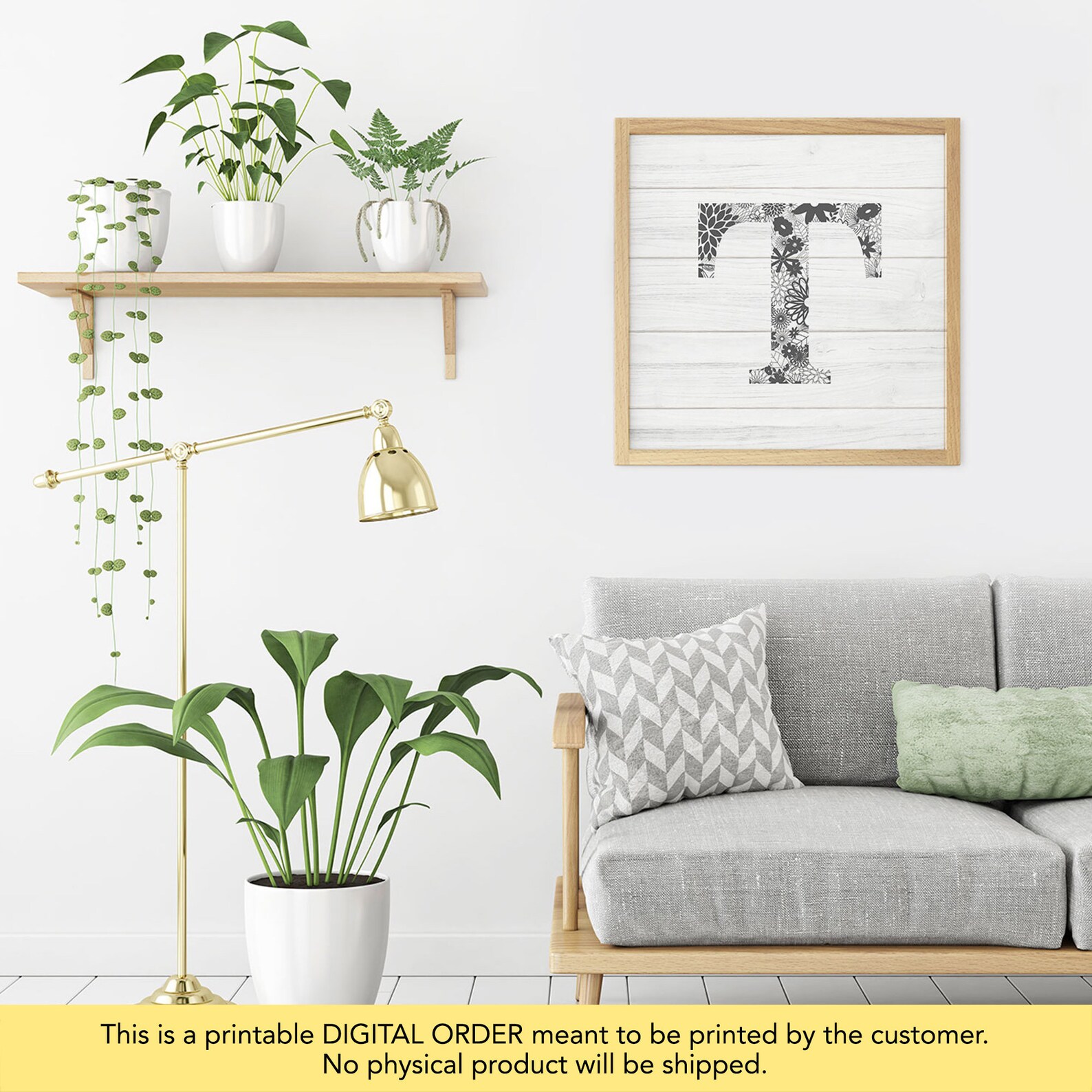 Wood Letter T Printable Letter T Rustic Letter T Farmhouse | Etsy