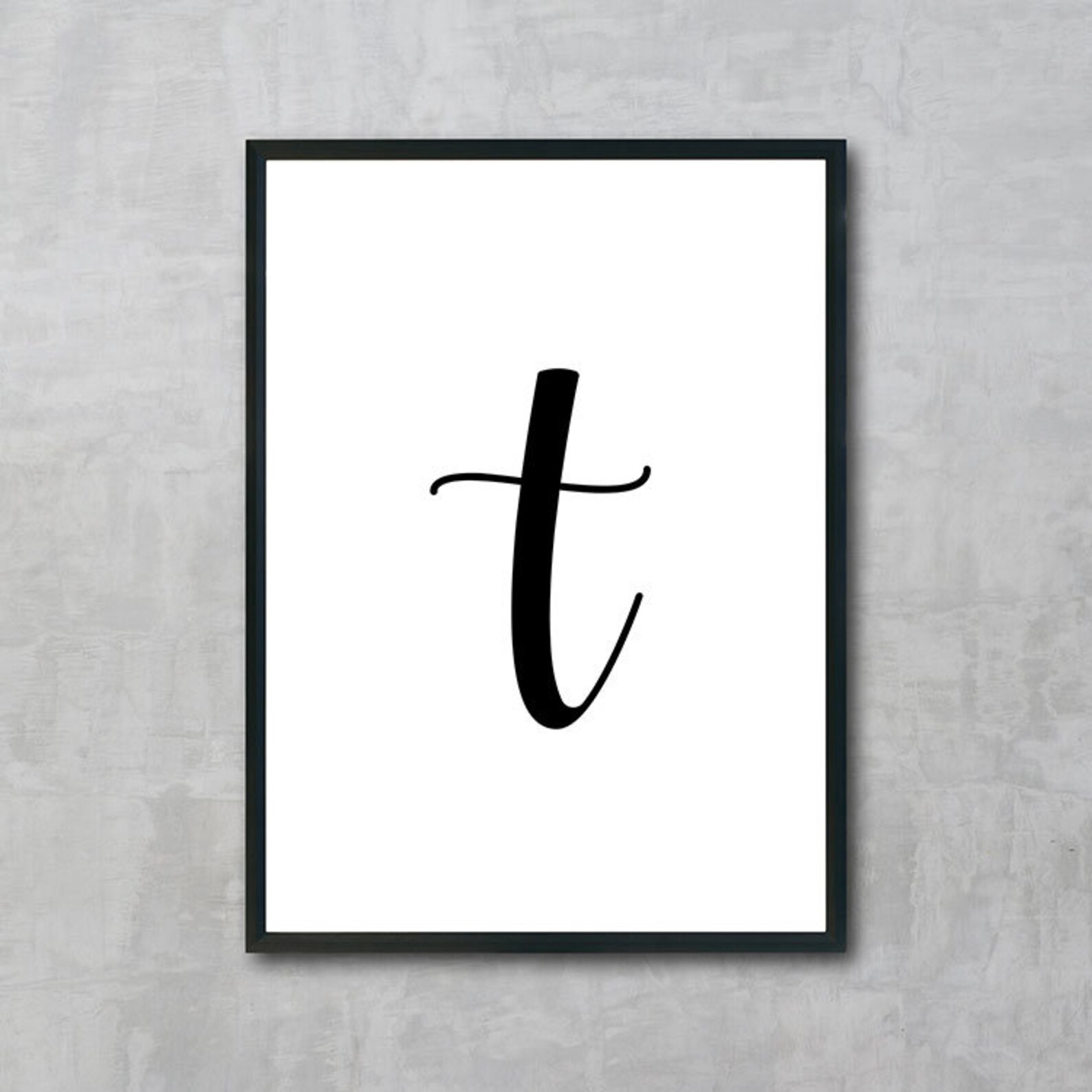 Letter T Wall Decor Letter T Print Letter T Initial Wall | Etsy