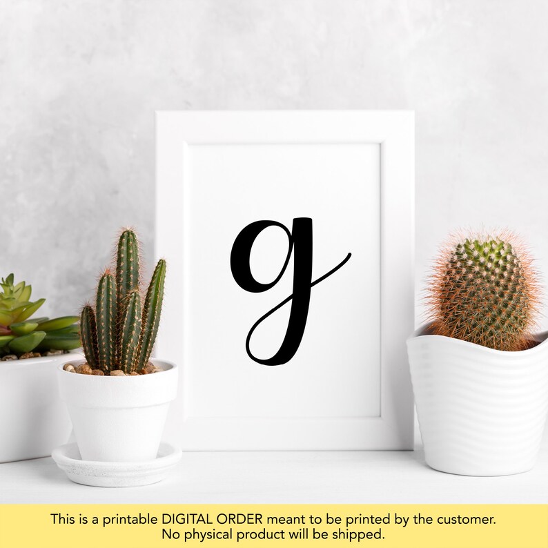 Letter G Wall Decor Letter G Poster Letter G Printable | Etsy