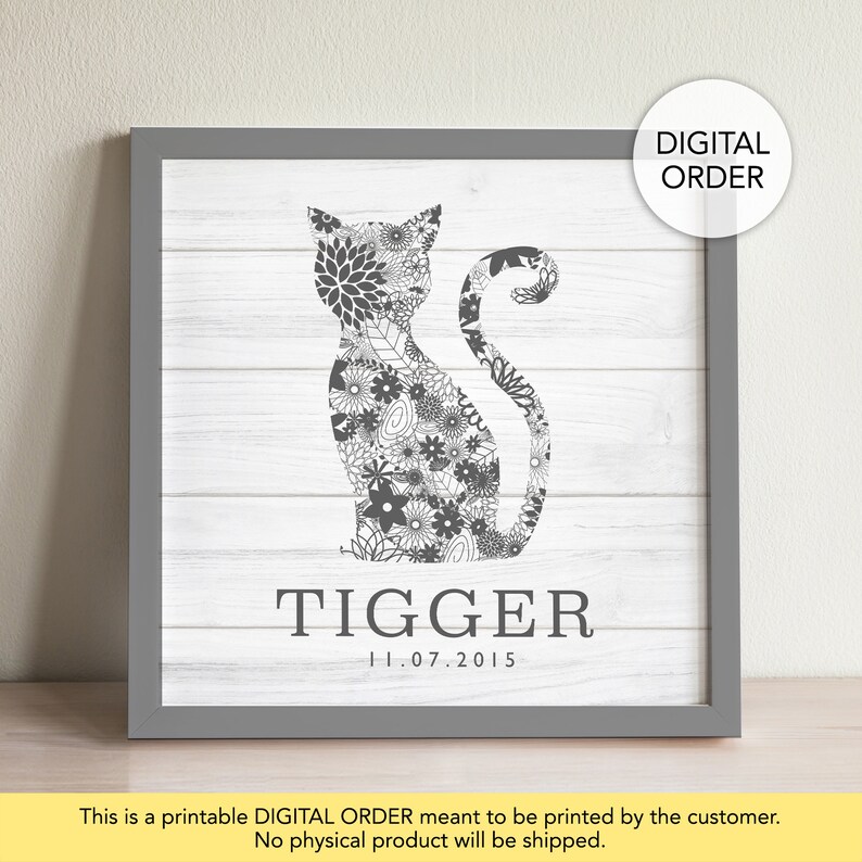 Personalized Cat Wall Art Custom Cat Print Printable Cat - Etsy