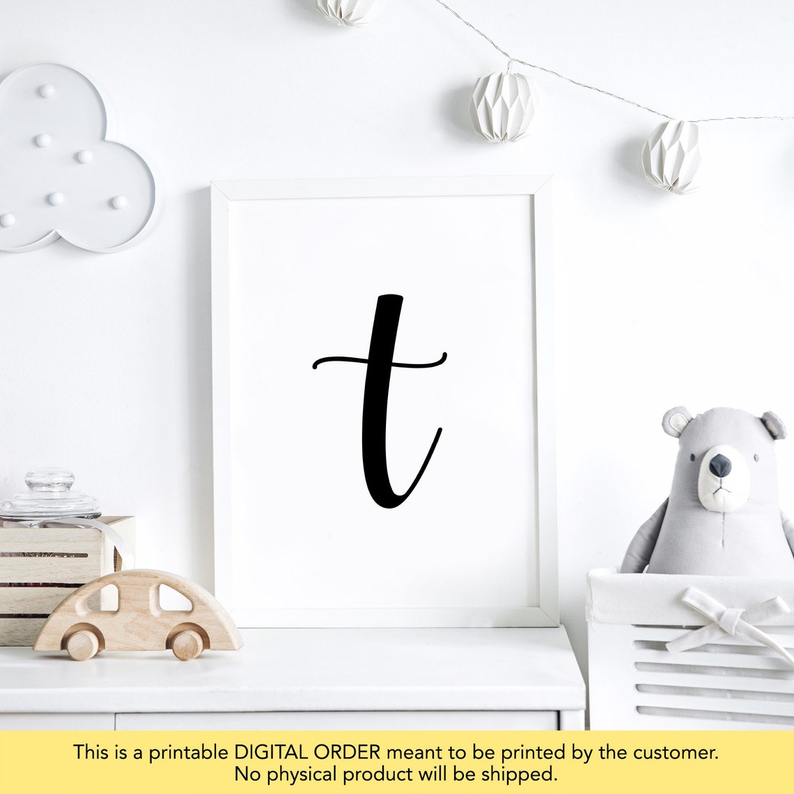 Letter T Wall Decor Letter T Print Printable Letter T - Etsy