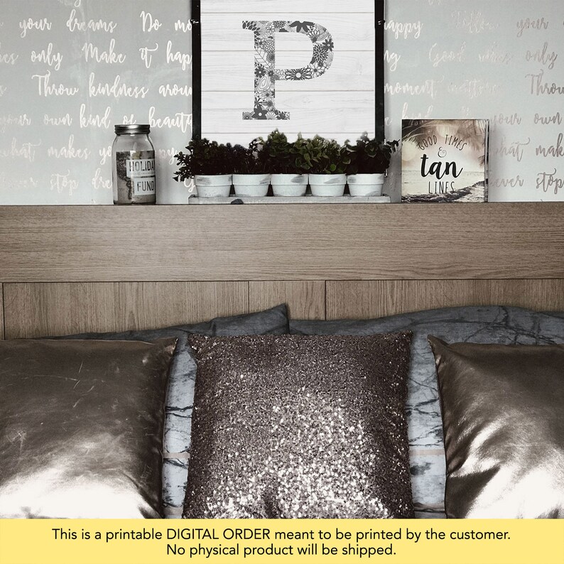 Letter P Wall Decor Farmhouse Printable Letter Rustic Letter - Etsy