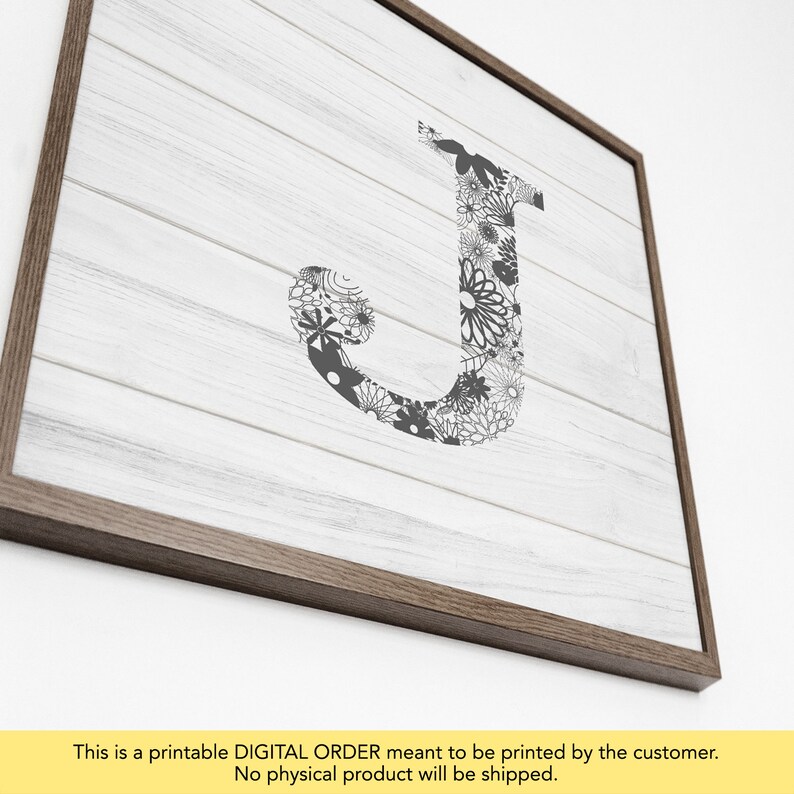 Letter J Wood Sign Printable Letter J Letter J Wall Art | Etsy