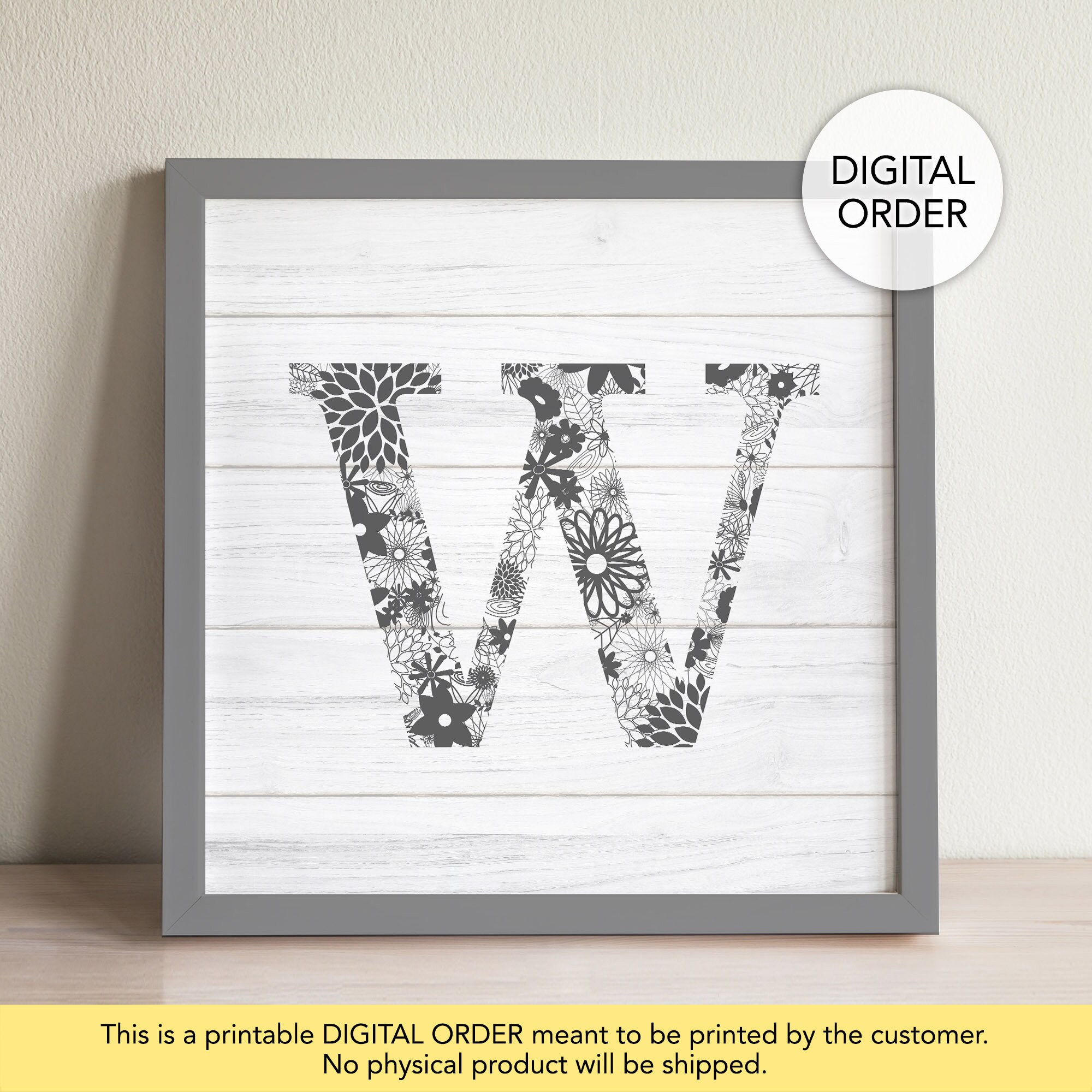 Letter W Letter W Wall Decor Letter W Print Printable - Etsy