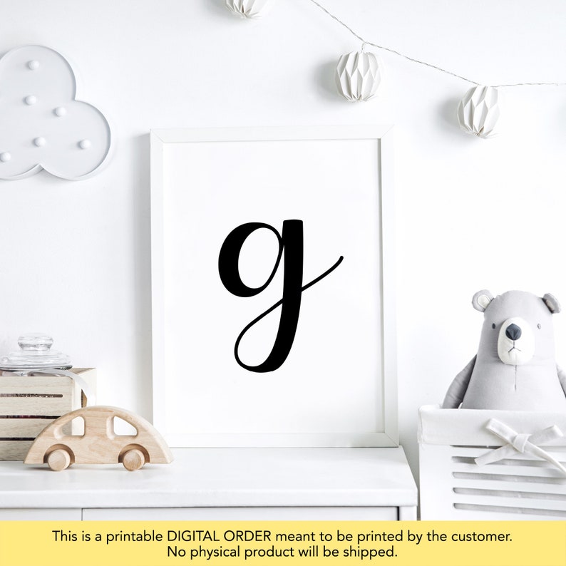 Letter G Wall Decor Letter G Poster Letter G Printable | Etsy