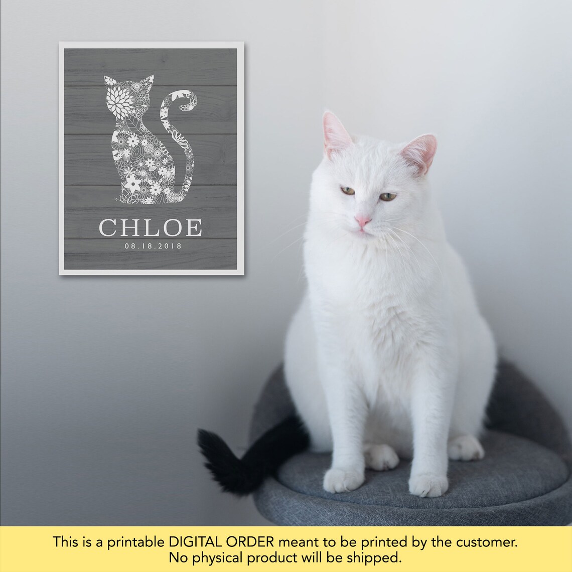 Personalized Cat Wall Art Custom Cat Print Printable Cat | Etsy