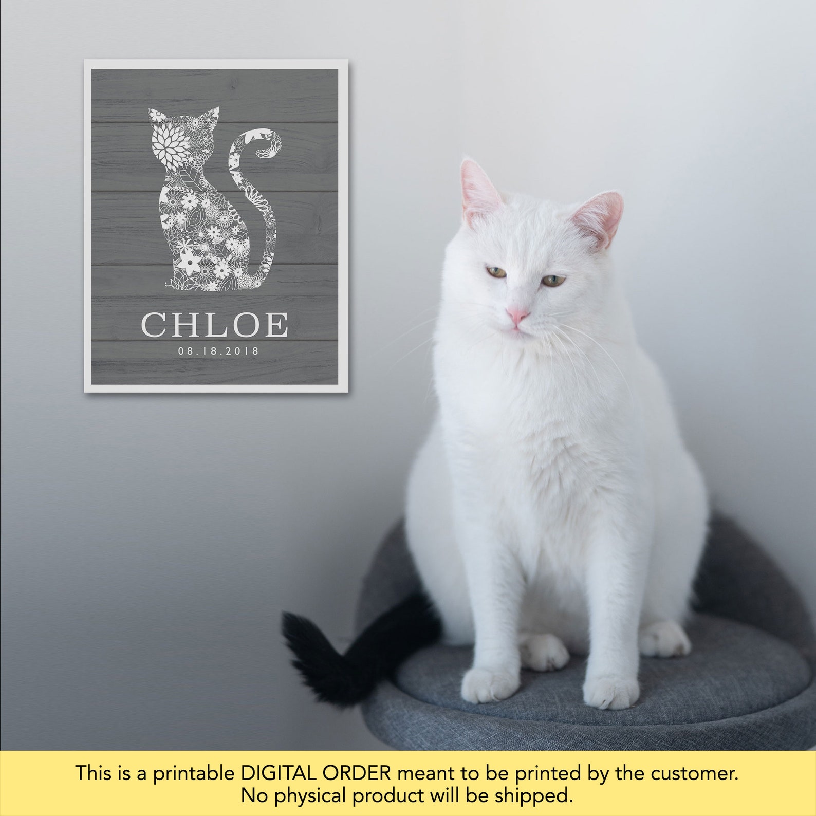 Personalized Cat Wall Art Custom Cat Print Printable Cat - Etsy
