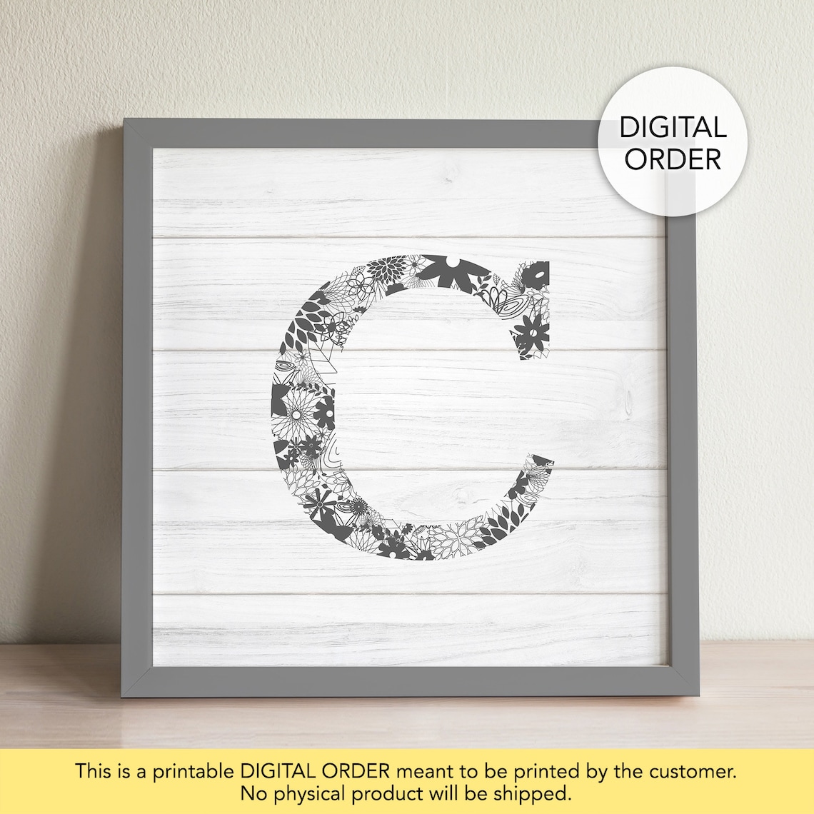 C Wall Decor, Letter C, Letter C Print, Letter C Decor, Printable ...