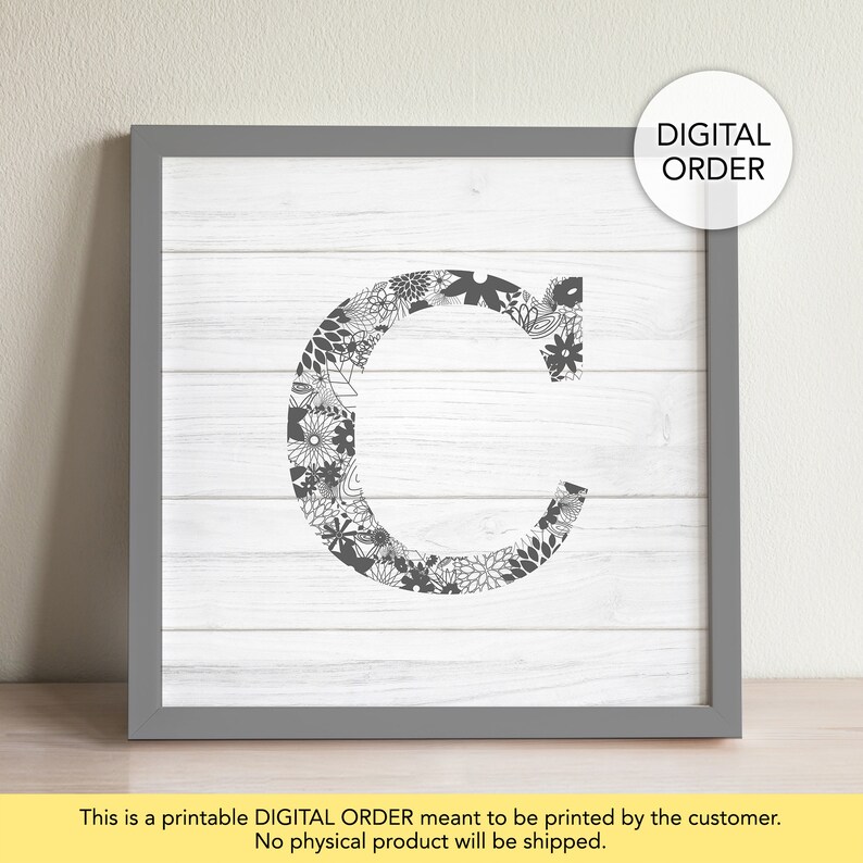 C Wall Decor Letter C Letter C Print Letter C Decor | Etsy