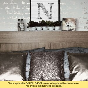 Letter N for Wall, Rustic Letter N, Gray Letter N, Printable Letter N ...