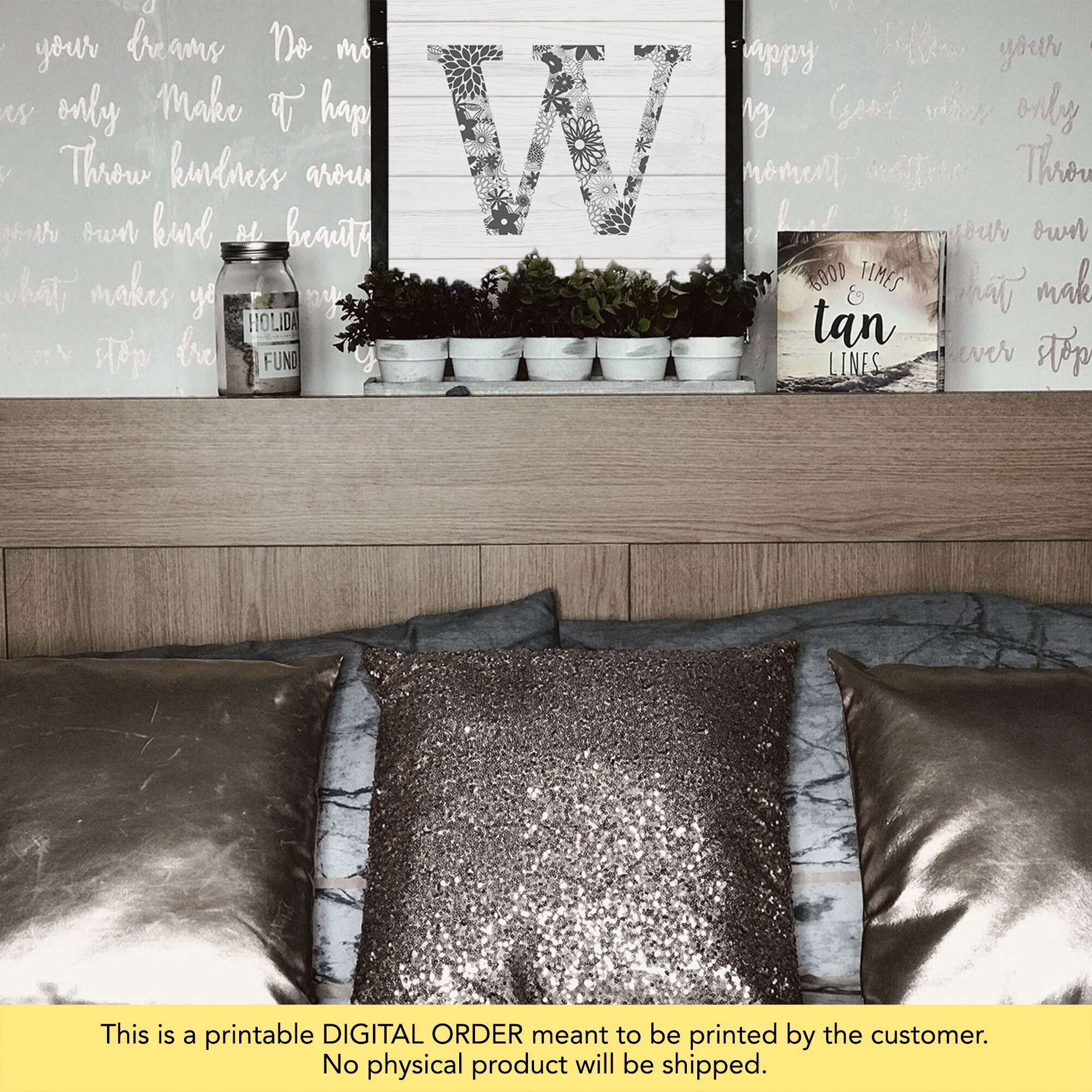 Letter W Letter W Wall Decor Letter W Print Printable - Etsy