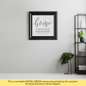 Home Coordinates Sign, Latitude Longitude Print, GPS Coordinates Gift ...
