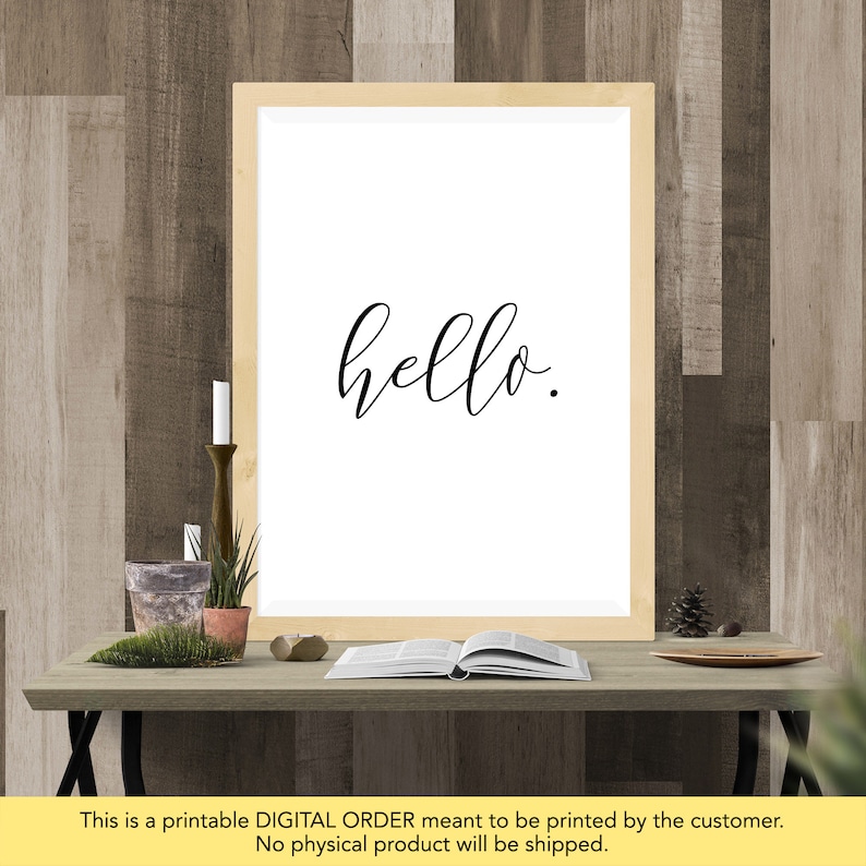 Hello Sign Hello Printable Hello Wall Art Hello Sign for | Etsy
