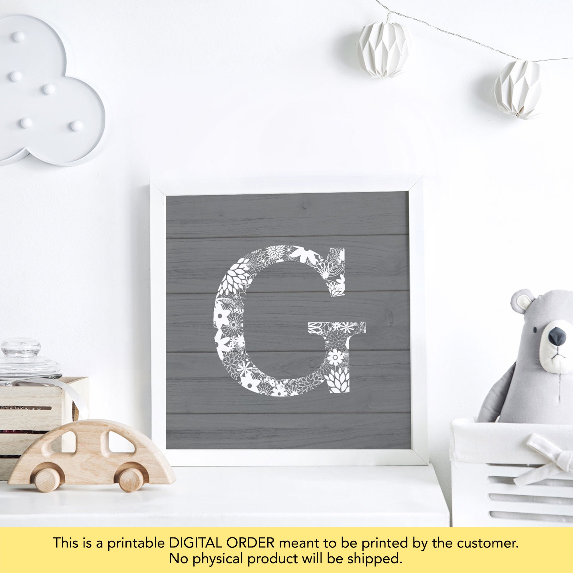 Letter G Wall Decor Printable Rustic Letter G Wood Letter G | Etsy