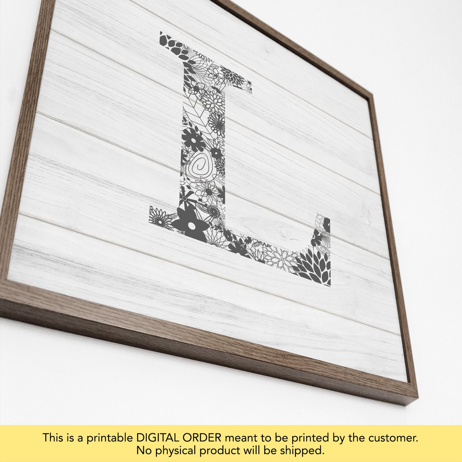 Love Letters Wall Decor Floral Letter Print Set of 4 Framed - Etsy