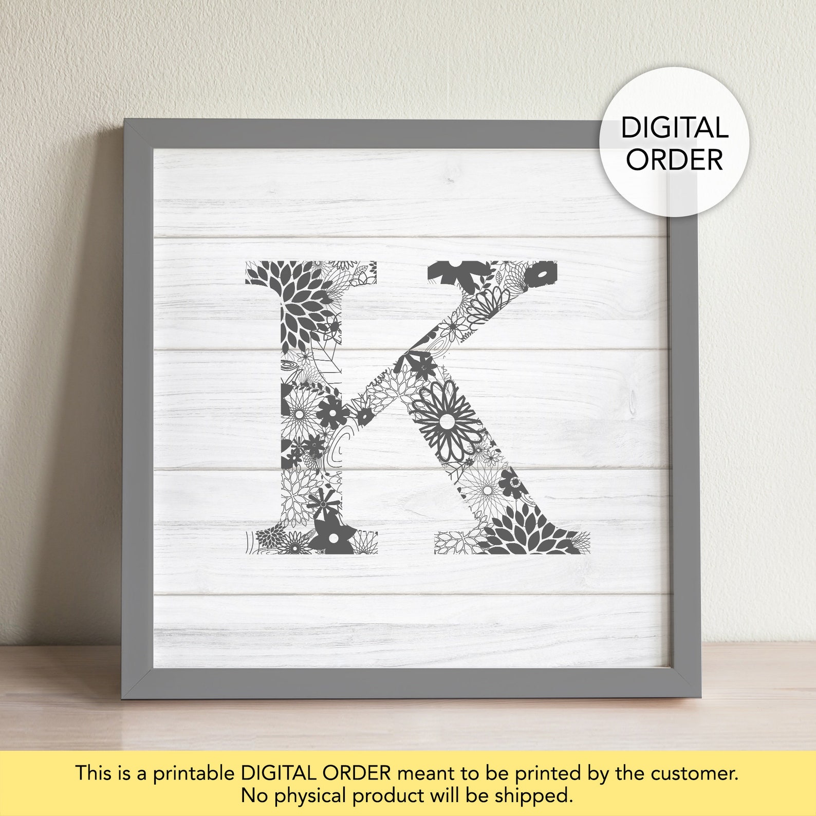 Letter K Wall Decor Letter K Printable K Wall Decor Letters | Etsy