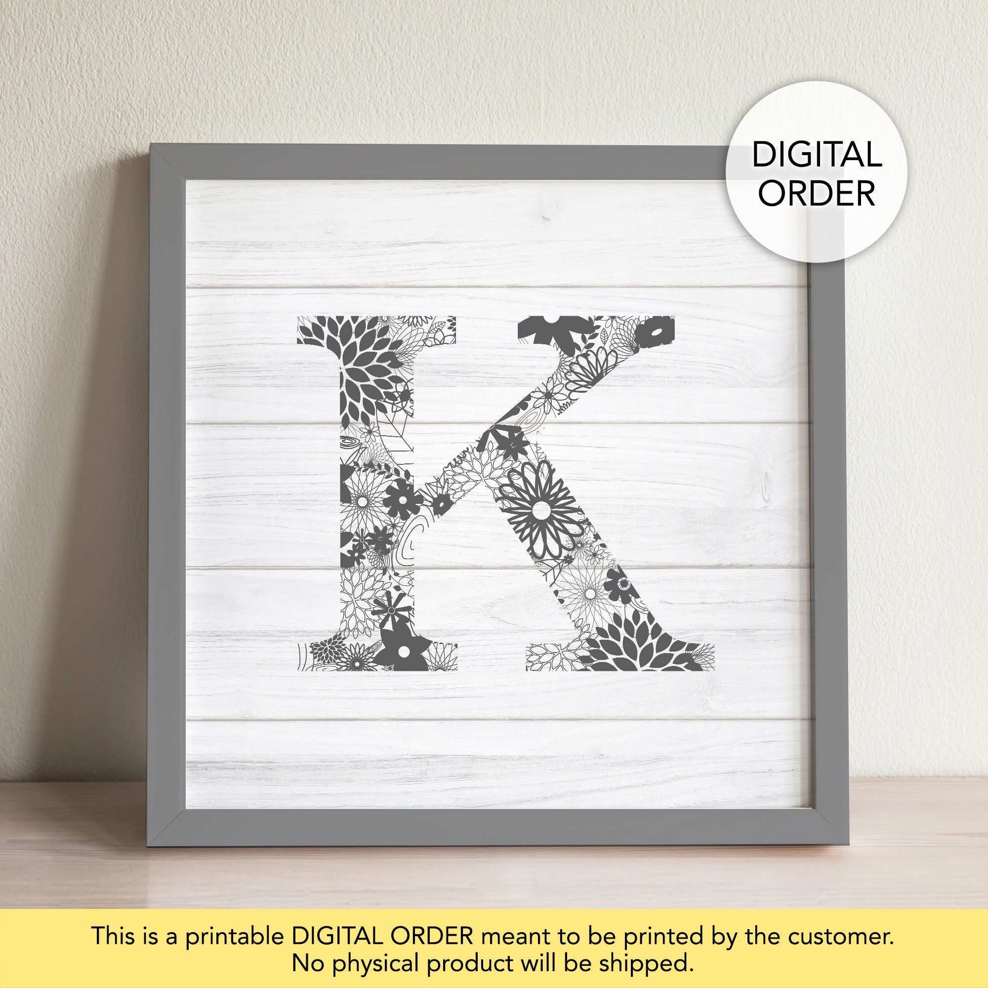 Letter K Wall Decor, Letter K Printable, K Wall Decor, Letters for Wall ...