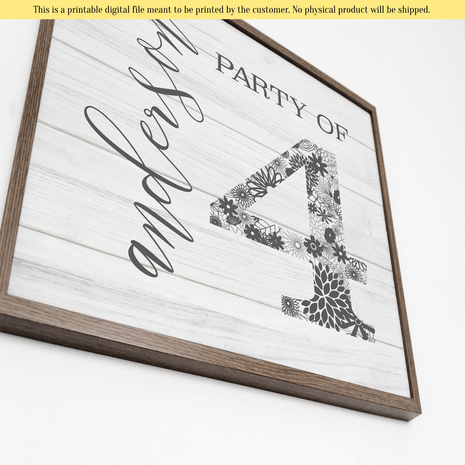 Party of 4 Custom Sign Personalized Party of 4 Sign Party of | Etsy