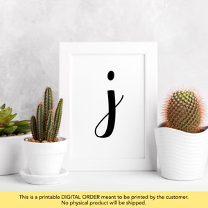 J Wall Decor, J Initial Print, Letter J Print, Printable Letter J ...